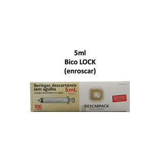 Seringa 5ml sem agulha - Bico LOCK (enroscar) - 100 Seringas ...